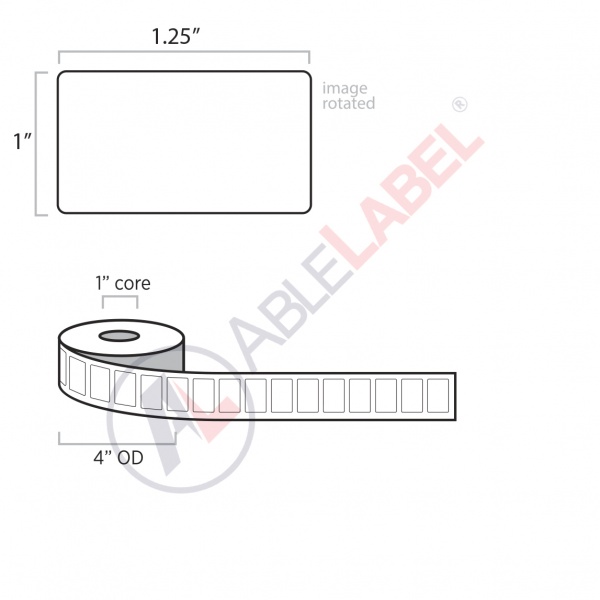 White Paper Labels | Direct Thermal | Able Label | 1.25" x 1" Direct ...