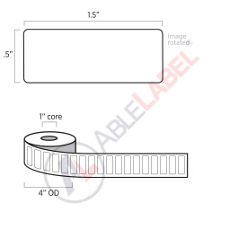 White Paper Labels | Direct Thermal | Able Label | 1.5" x 0.5" Direct ...