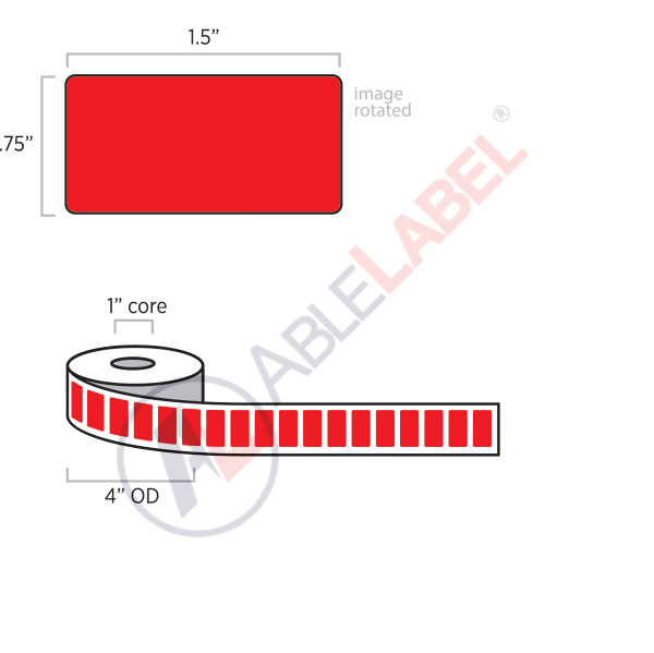 Direct Thermal Color Paper Labels | Able Label | 1.5" x 0.75" Direct ...