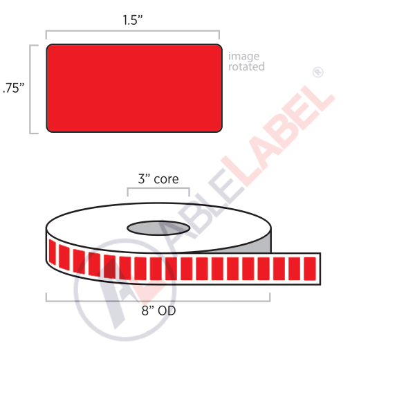 Direct Thermal Color Paper Labels | Able Label | 1.5" x 0.75" Direct ...