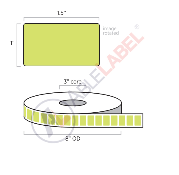 Direct Thermal Color Paper Labels | Able Label | 1.5" x 1" Direct ...