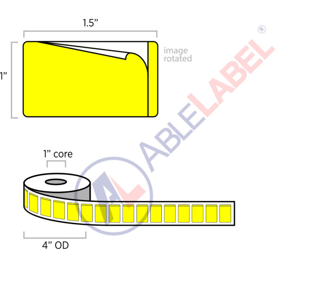 Piggyback Paper Labels | Direct Thermal | Able Label | 1.5" x 1" Direct ...
