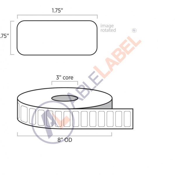 White Paper Labels | Thermal Transfer | Able Label | 1.75" x 0.75 ...