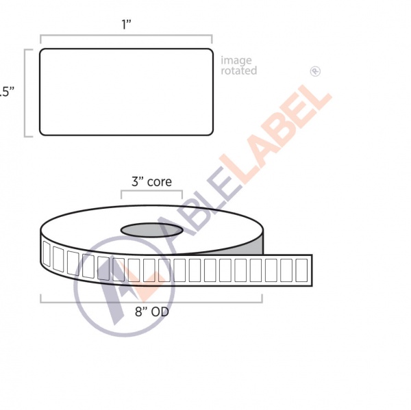 White Paper Labels | Direct Thermal | Able Label | 1" x 0.5" Direct ...