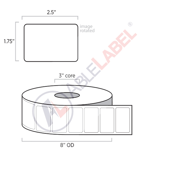 White Paper Labels | Direct Thermal | Able Label | 2.5" x 1.75" Direct ...