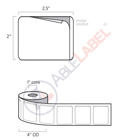 Piggyback Paper Labels | Direct Thermal | Able Label | 2.5" x 2" Direct ...