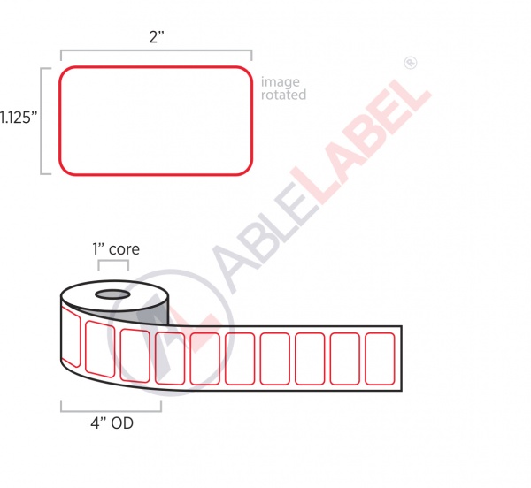Color Border White Paper Labels | Direct Thermal | Able Label | 2" x 1. ...