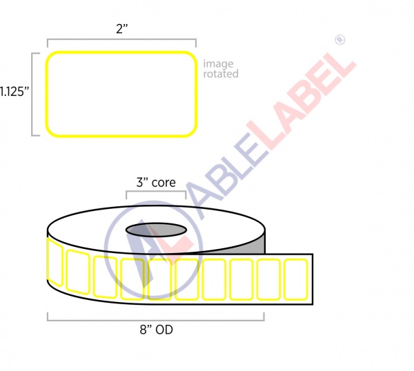 Color Border White Paper Labels | Thermal Transfer | Able Label | 2" x ...