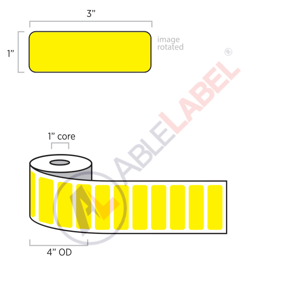 Direct Thermal Color Paper Labels | Able Label | 3" x 1" Direct Thermal ...