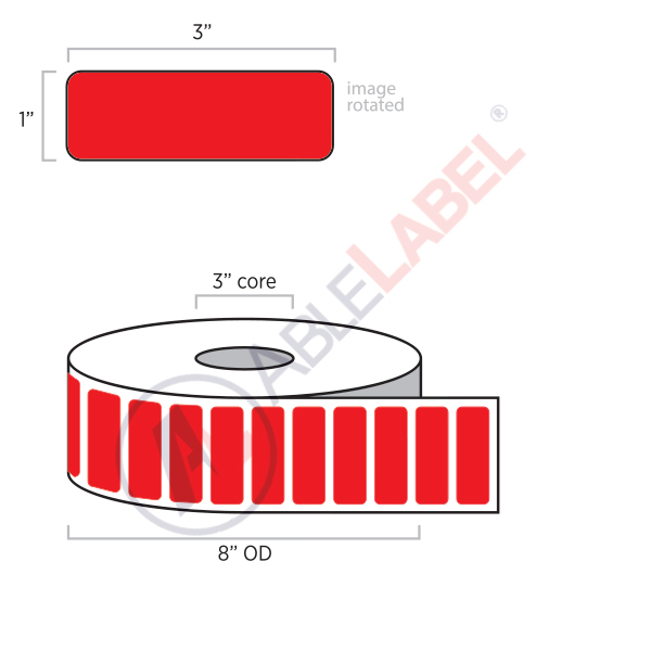 Direct Thermal Color Paper Labels | Able Label | 3" x 1" Direct Thermal ...