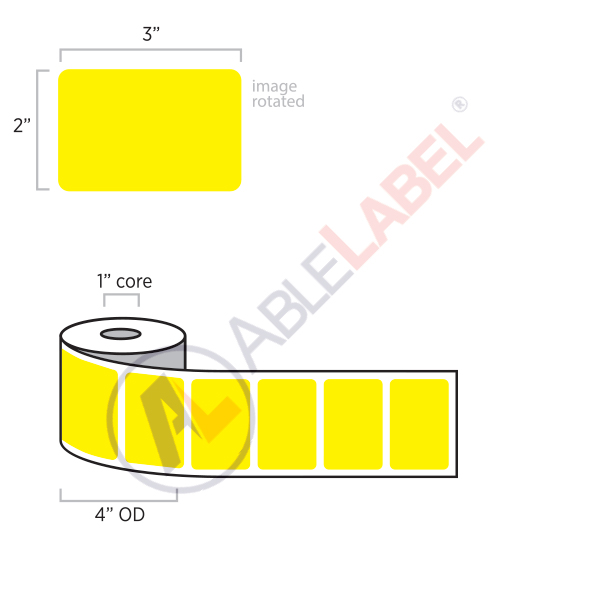 Direct Thermal Color Paper Labels | Able Label | 3" x 2" Direct Thermal ...