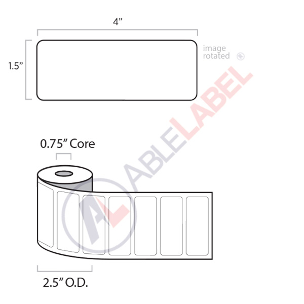 Mobile Printer Paper Labels | Able Label | 4" x 1.5" Direct Thermal ...