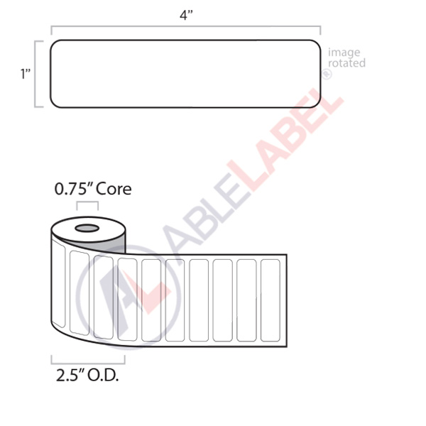 Mobile Printer Paper Labels | Able Label | 4" x 1" Direct Thermal White ...