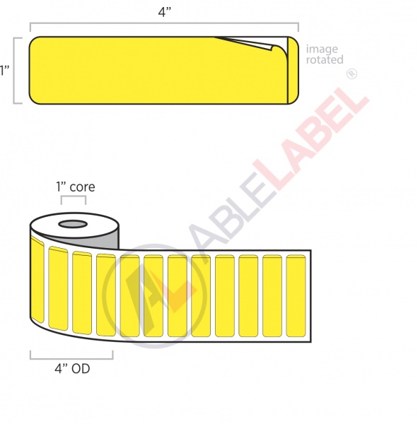 Piggyback Paper Labels | Direct Thermal | Able Label | 4" x 1" Direct ...