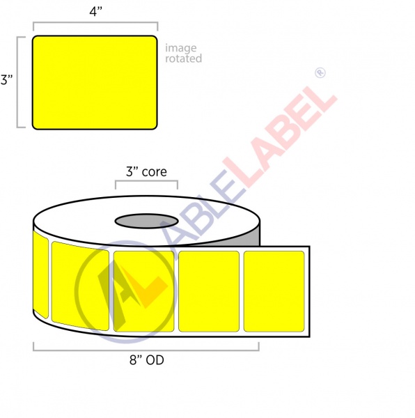 Direct Thermal Color Paper Labels | Able Label | 4" x 3" Direct Thermal ...