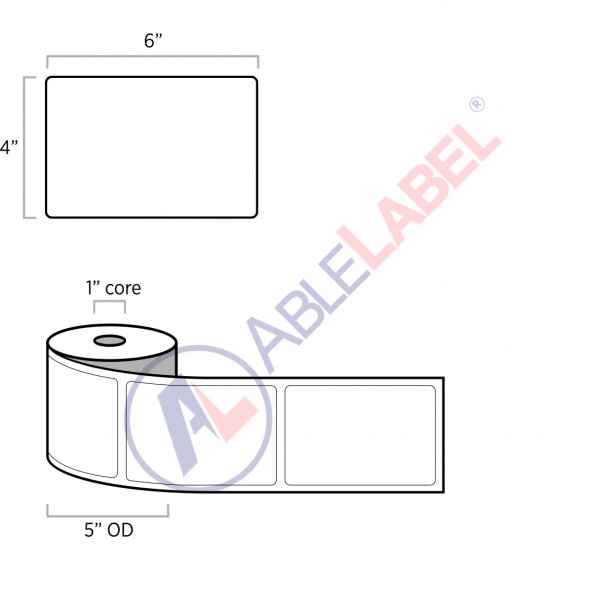 White Paper Labels | Direct Thermal | Able Label | 4" x 6" Direct ...