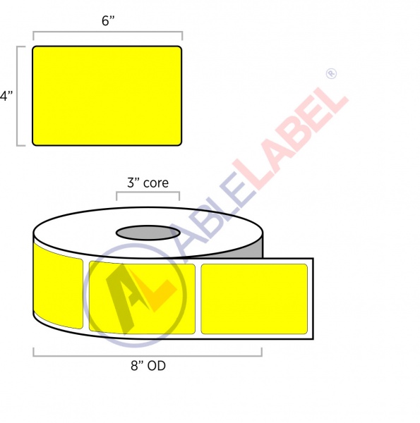 Direct Thermal Color Paper Labels | Able Label | 4" x 6" Direct Thermal ...
