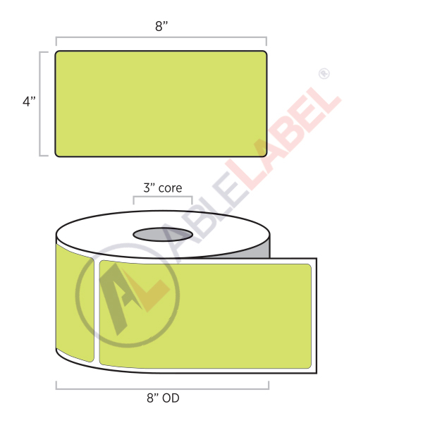 Direct Thermal Color Paper Labels | Able Label | 4" x 8" Direct Thermal ...
